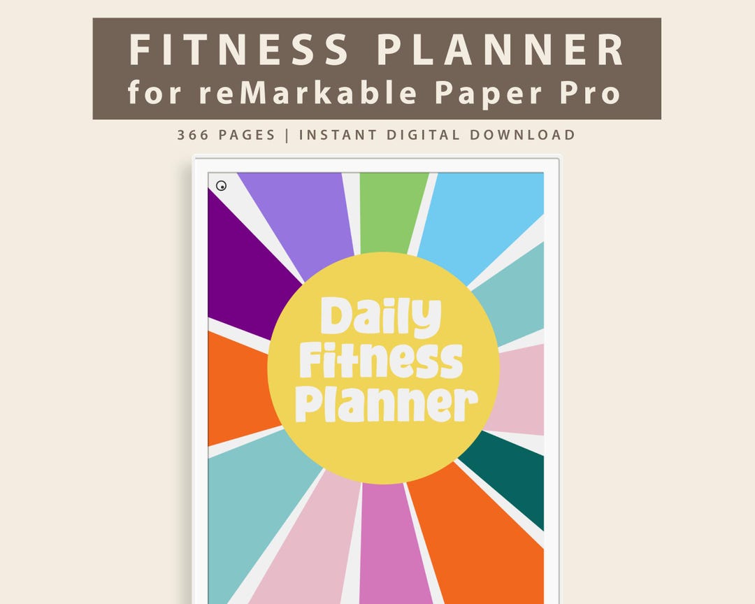 Fitness Planner for Remarkable Paper Pro: Daily Meal, Workout & Mood ...
