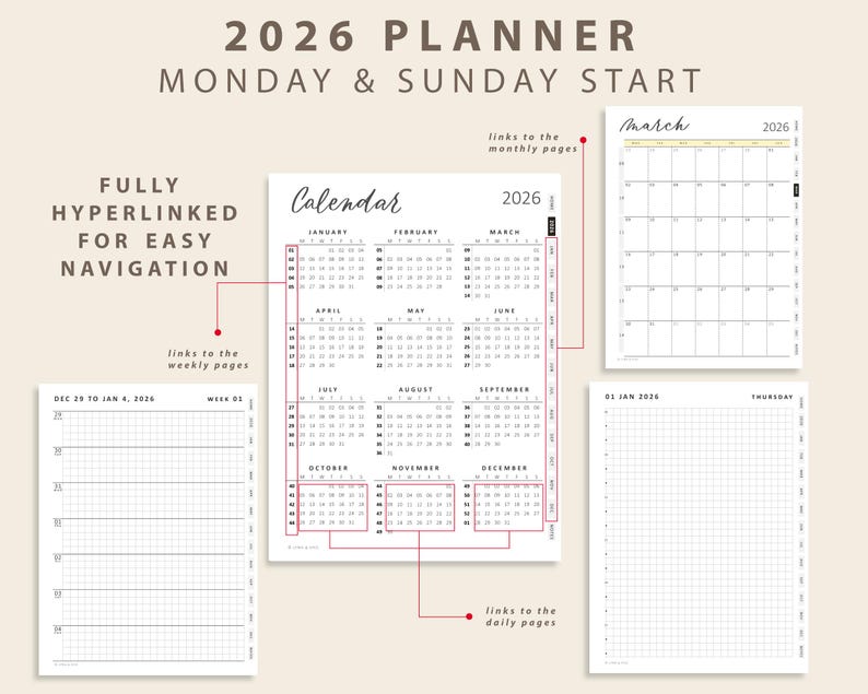 2026 PLAN C Planner for Remarkable Paper Pro: Grid Weekly and Daily ...
