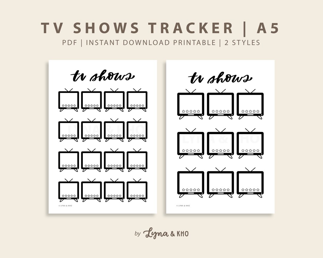 Premade Journal Page TV Show Tracker Printable A5 Journal Page Monthly ...