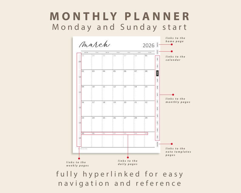 2026 Planner for Supernote Manta A5x: Monthly, Weekly, Daily Planners ...