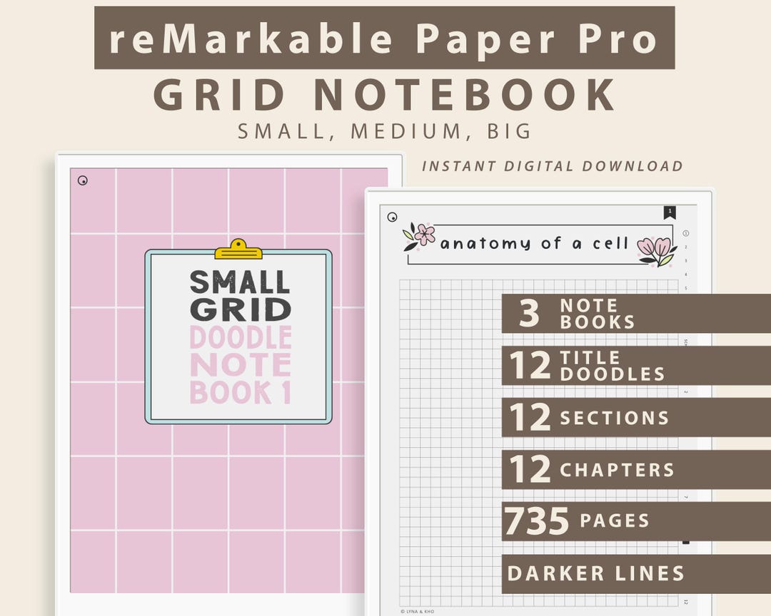 Remarkable Paper Pro Grid Notebook Color, Hyperlinked Notebook With ...