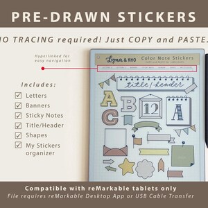 Color Note Stickers for Remarkable Paper Pro and Move: Letters, Banners ...