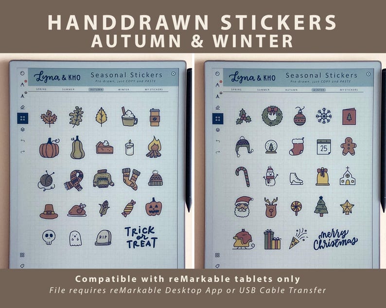 Color Seasonal Stickers for Remarkable Paper Pro and Move: Spring ...