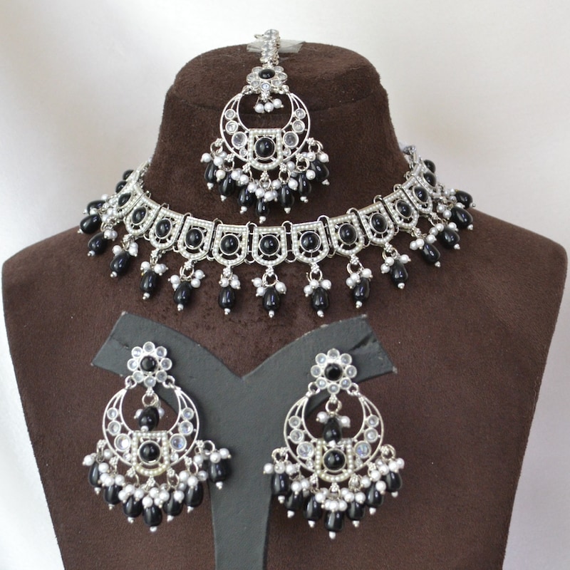 Black Jewelry Set Women - Etsy