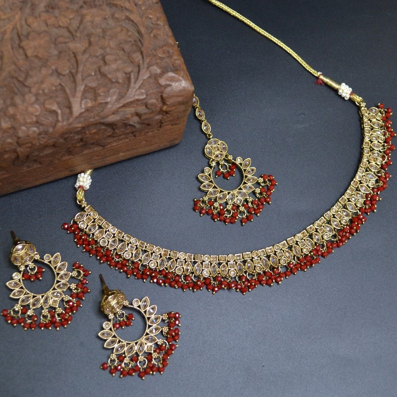 Red Jewelry Set - Etsy