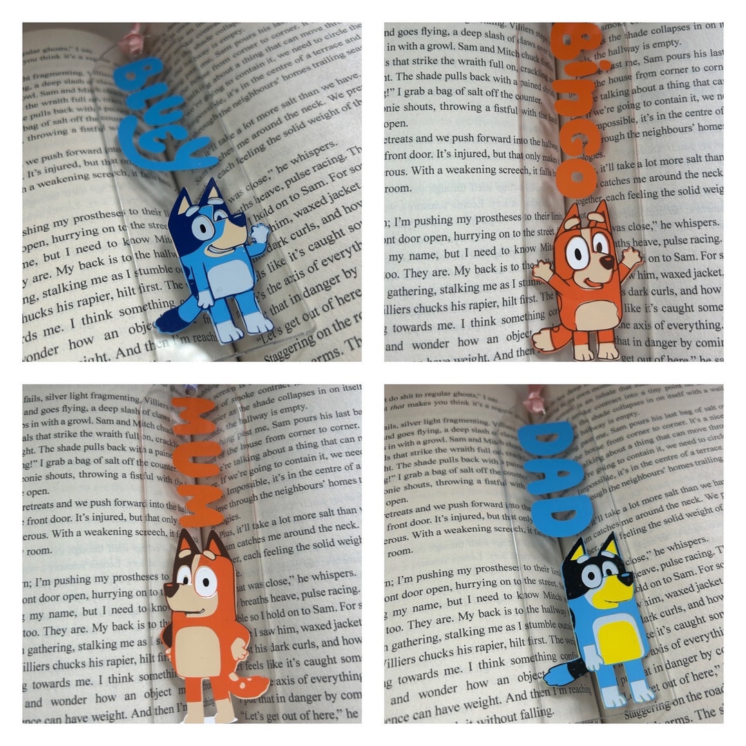 Bluey Bookmarks Bingo Book Gift Book Present Acrylic Bookmark Childrens ...