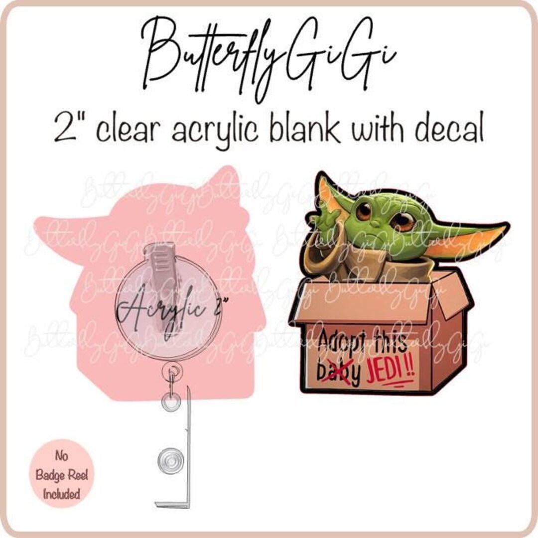 Green Alien Baby Acrylic Blank and Decal I Badge Reel Supply - Etsy