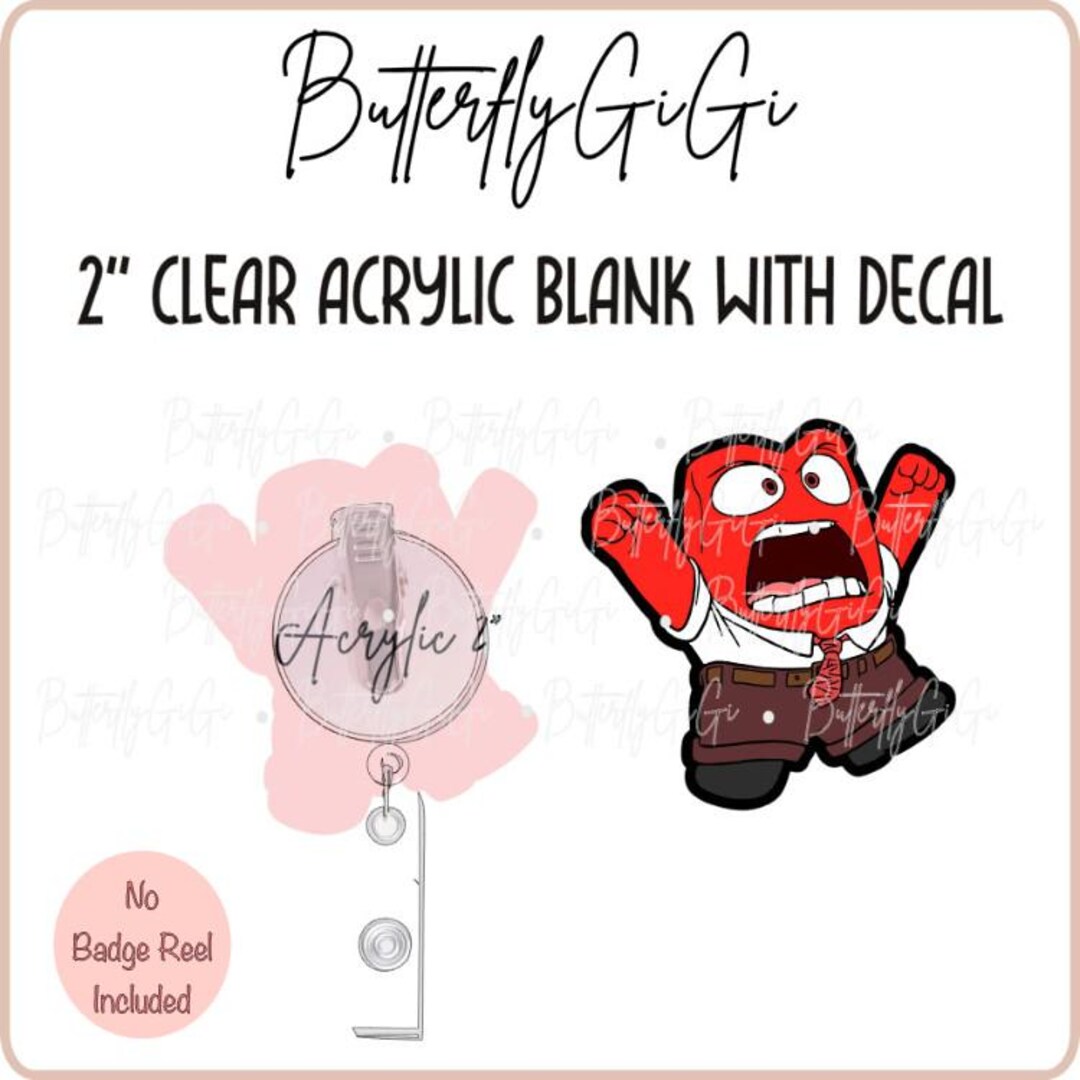 Anger Inside Acrylic Blank and Decal I Badge Reel I Craft Supplies - Etsy