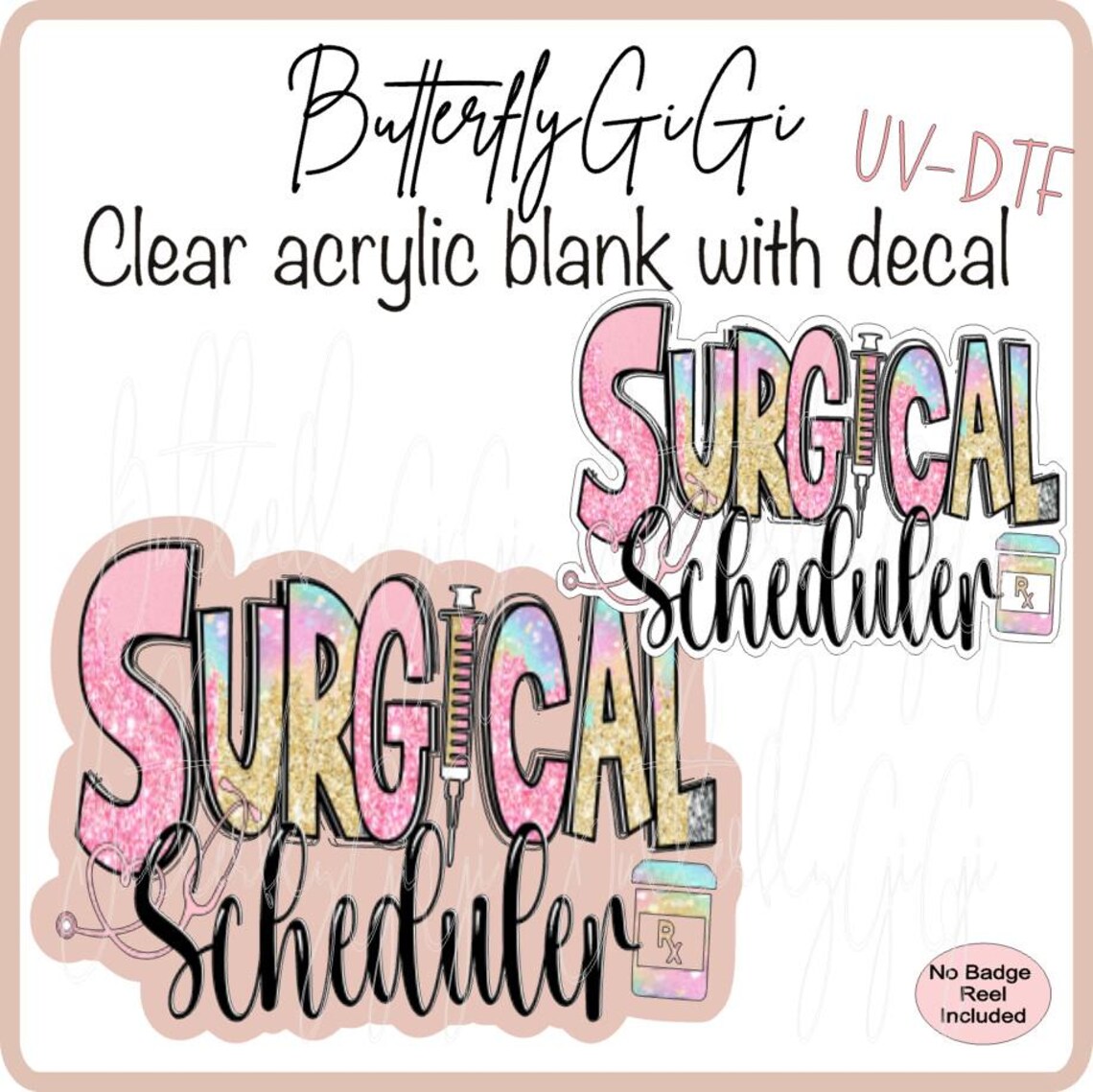 Surgery Scheduler Acrylic Blank and Decal I Badge Reel Supply - Etsy