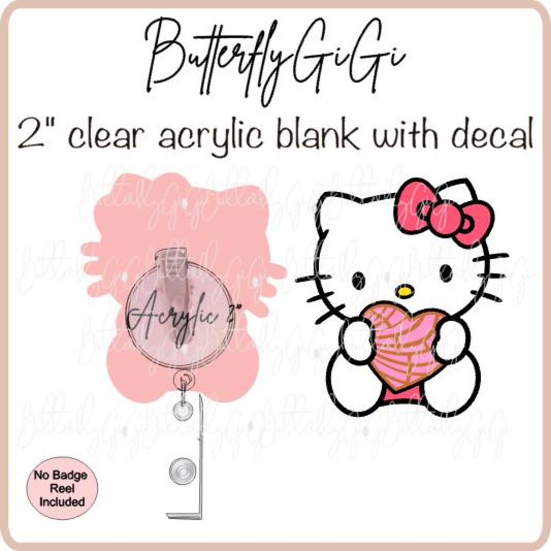 Concha Kitty Acrylic Blank and Decal I Badge Reel Supply - Etsy
