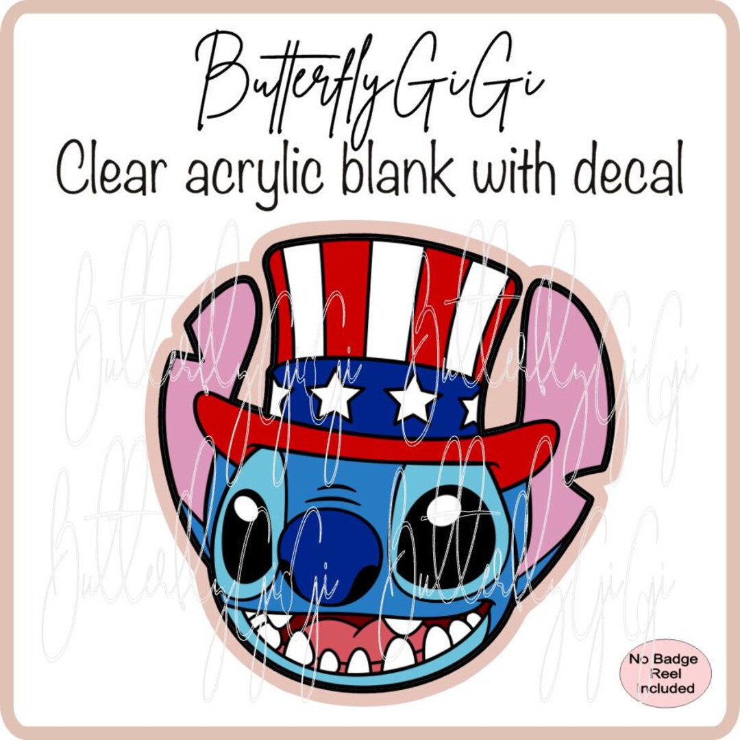 Patriotic Blue Alien Acrylic Blank and Decal I Badge Reel Supply - Etsy