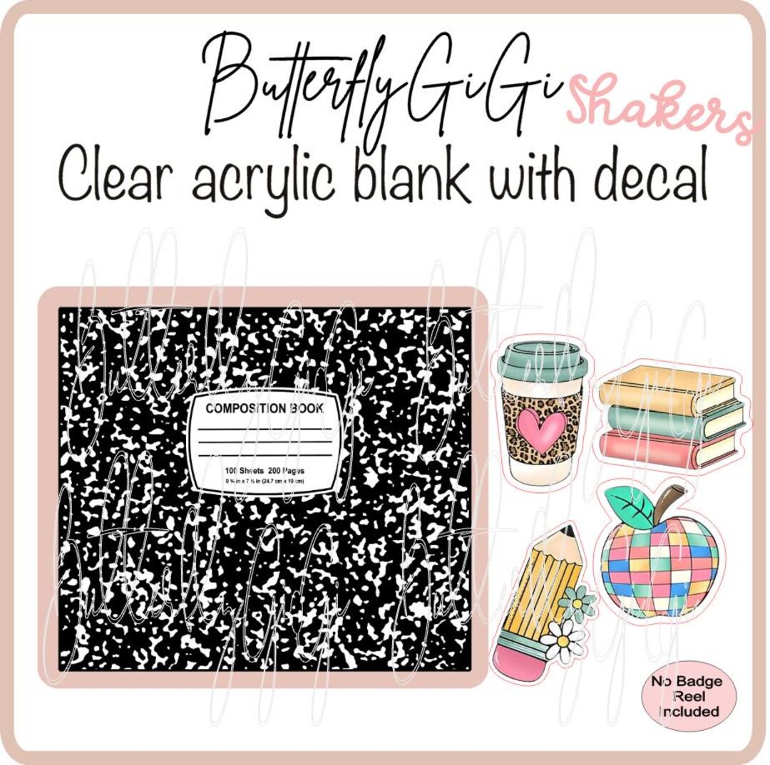 Teacher SHAKER Acrylic Blanks and Decals I Badge Reel Supplies - Etsy