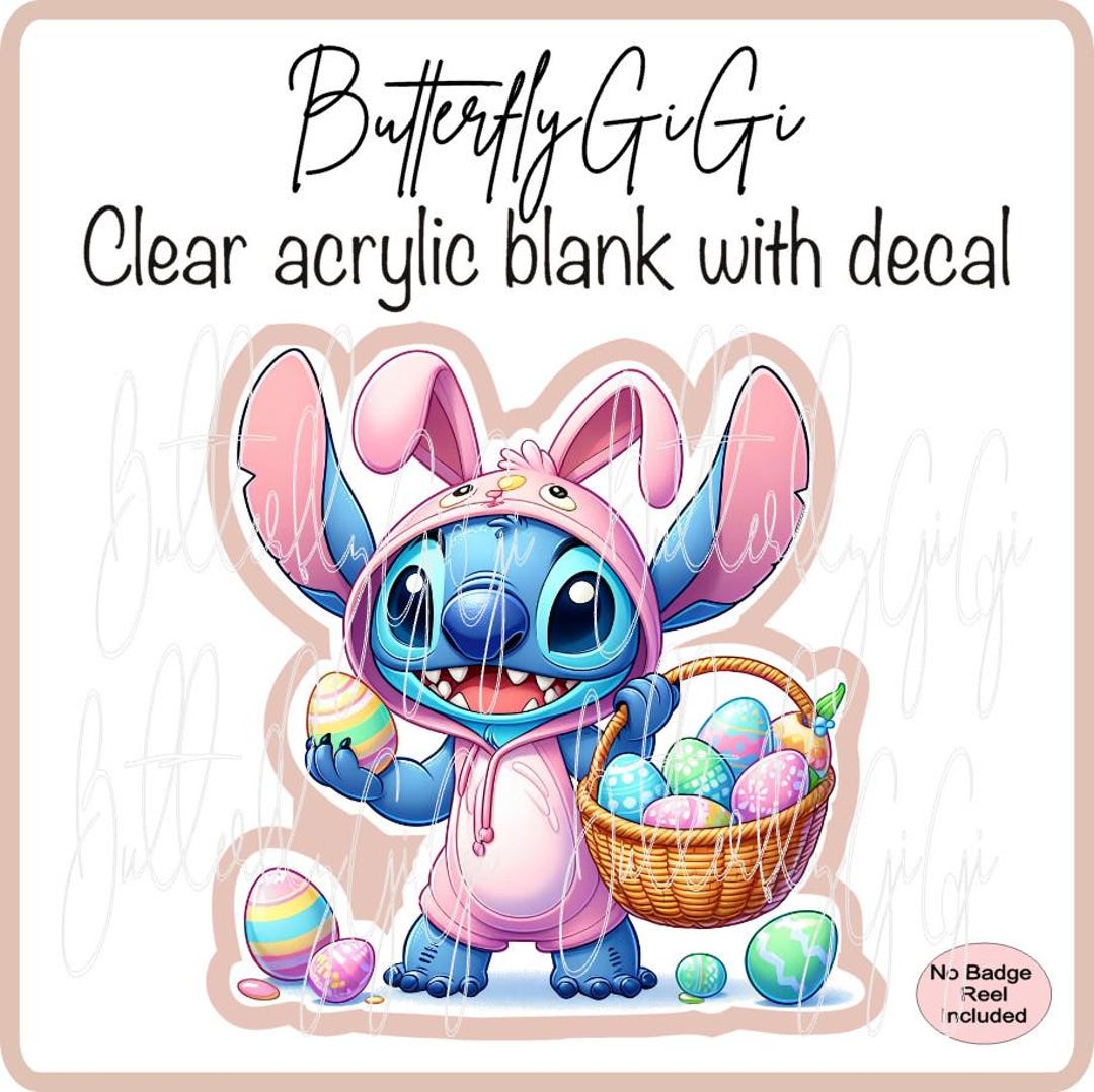 Bunny Blue Alien Acrylic Blank and Decal I Badge Reel Supply - Etsy
