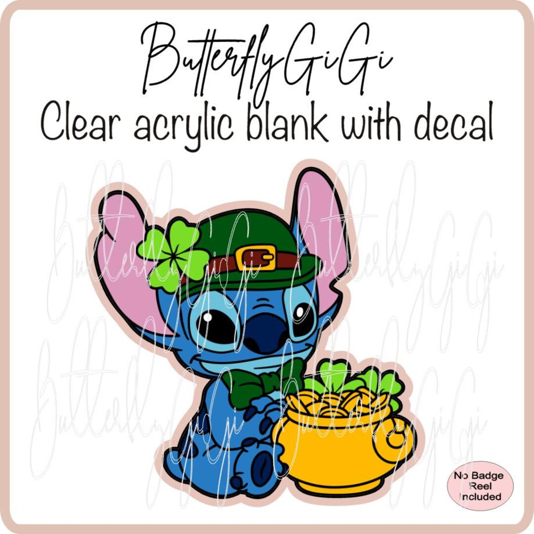 Pot of Gold Blue Alien Acrylic Blank and Decal I Badge Reel Supply - Etsy