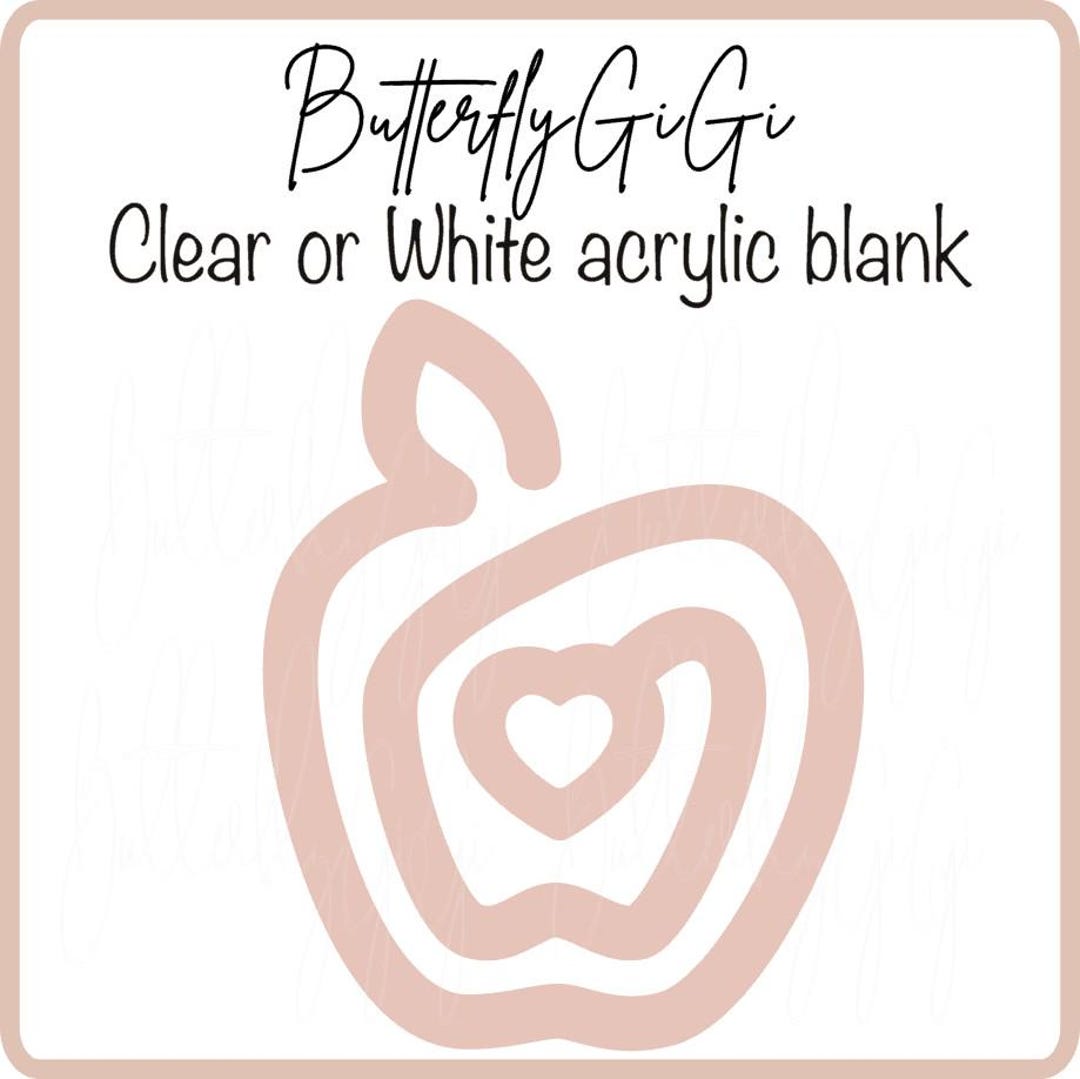 Apple Paper Clip Acrylic Blank I Clear I White Cast - Etsy