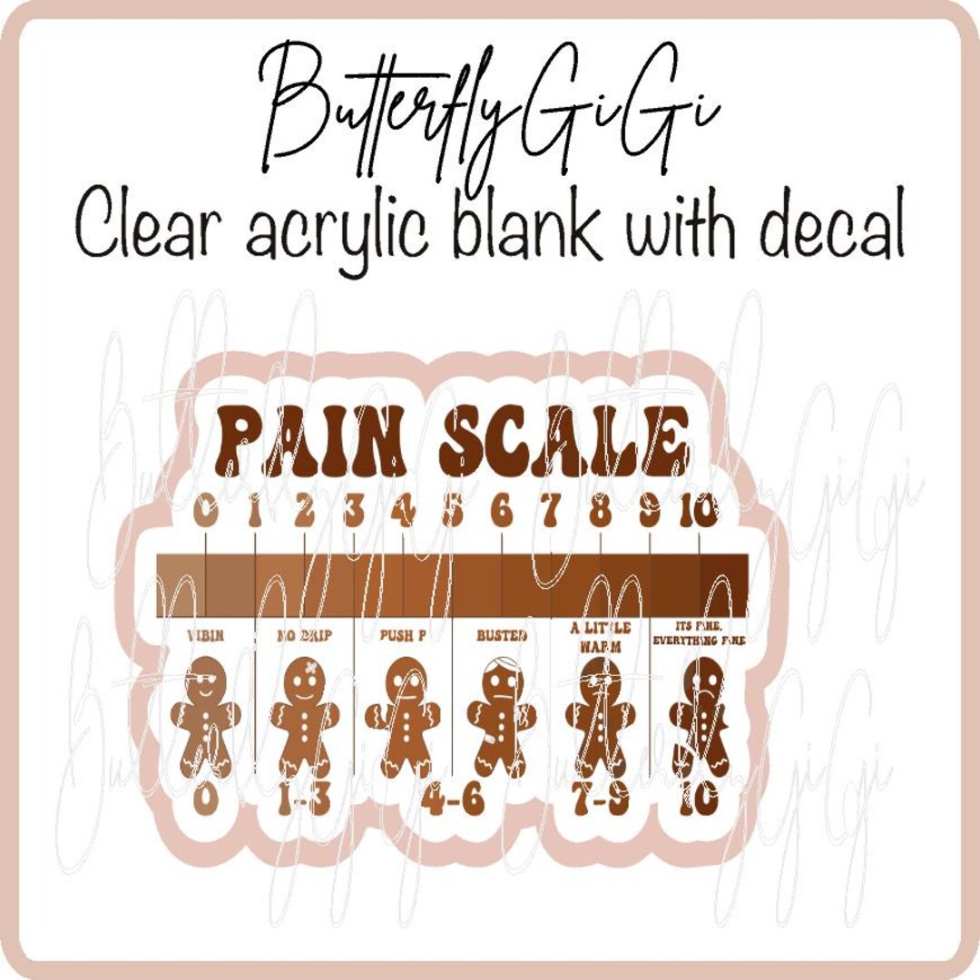 Pain Scale Acrylic Blank and Decal I Badge Reel Supply - Etsy