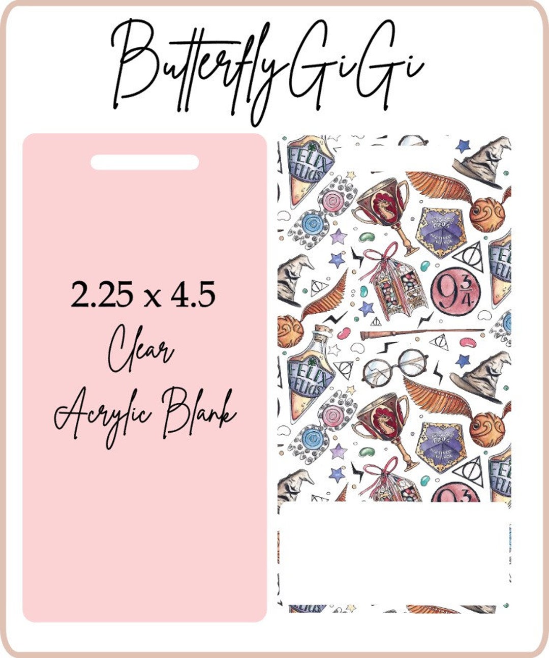 Wizard Badge Buddy Vertical Acrylic Blank and Decal - Etsy