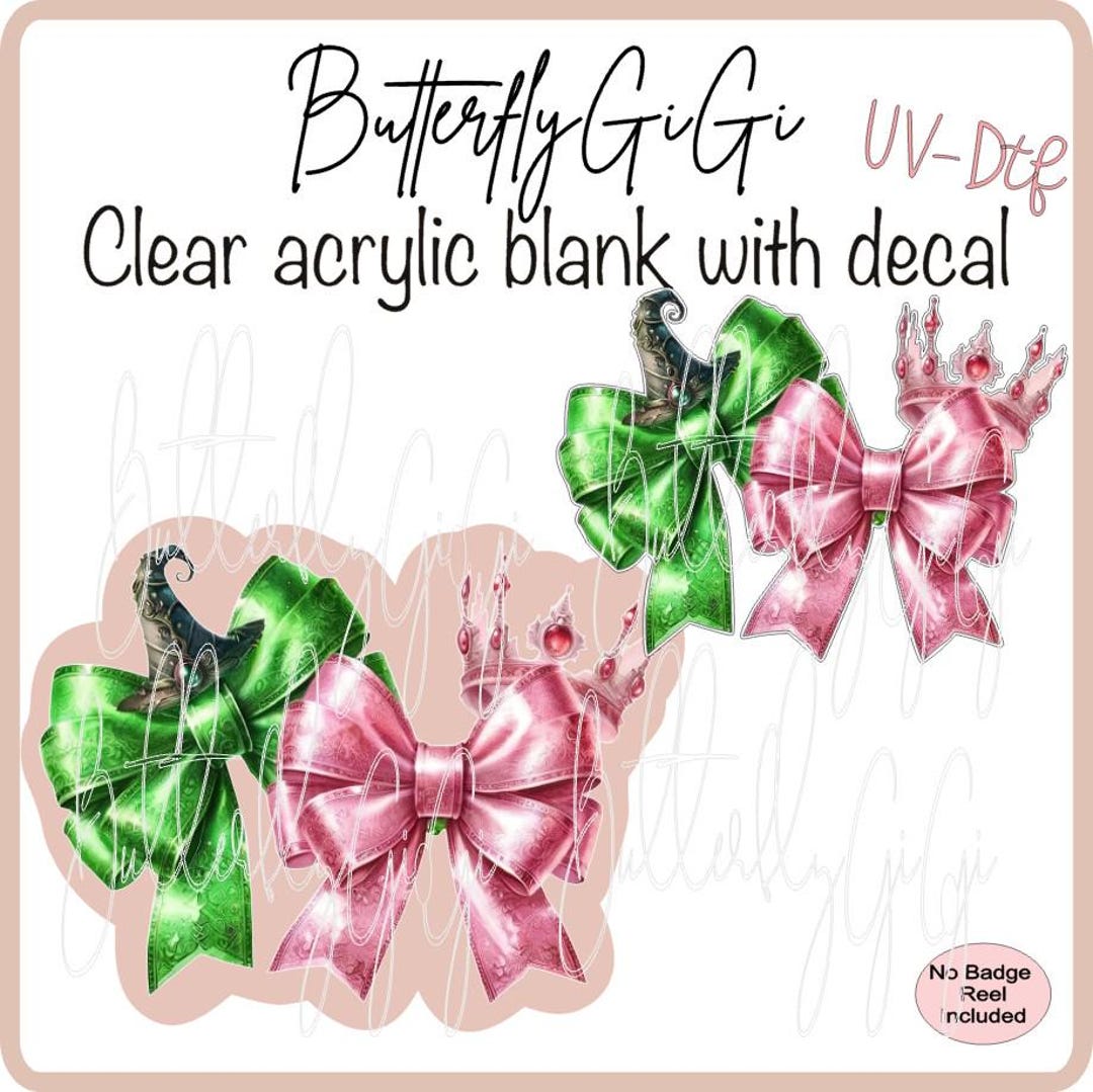 Wicked Bow Acrylic Blank and Decal I Badge Reel Supply - Etsy