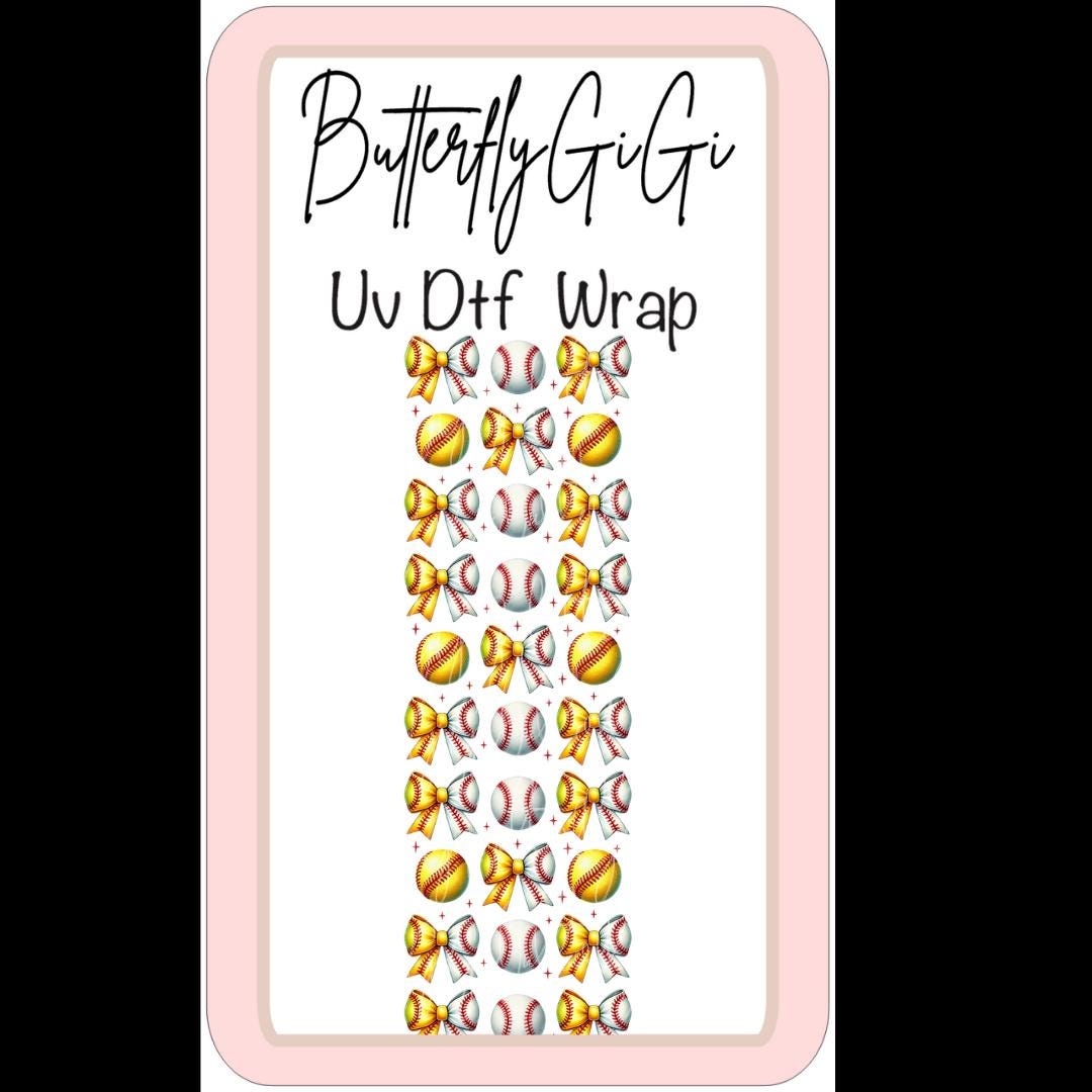 Softball Baseball UV Dtf Wrap I Pen Wrap I Bookmark - Etsy