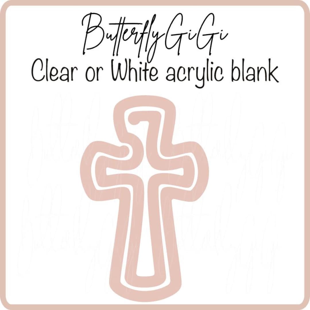 Cross Paper Clip Acrylic Blank I Clear I White Cast - Etsy