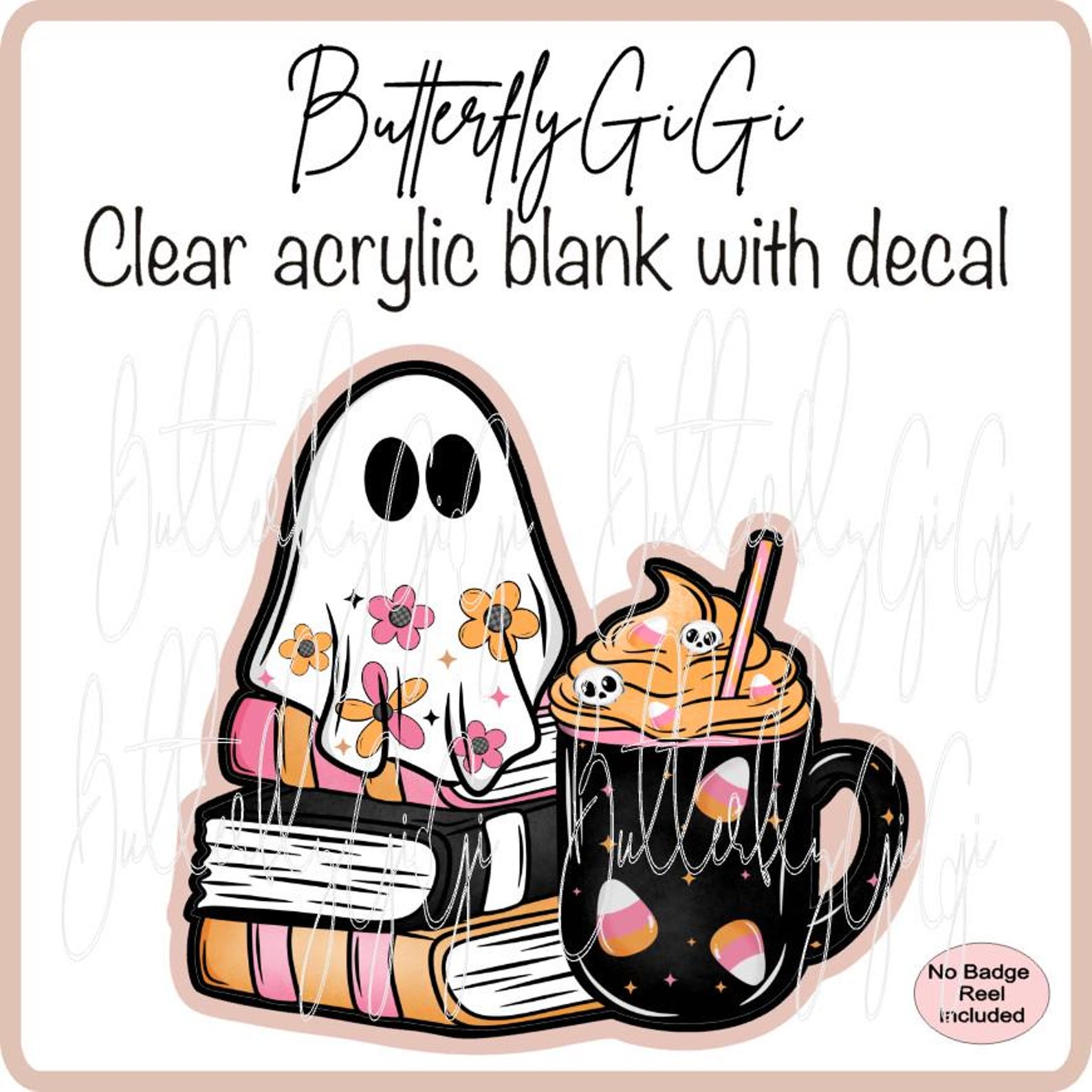 Spooky Reads A Latteacrylic Blank and Decal I Badge Reel Supply - Etsy