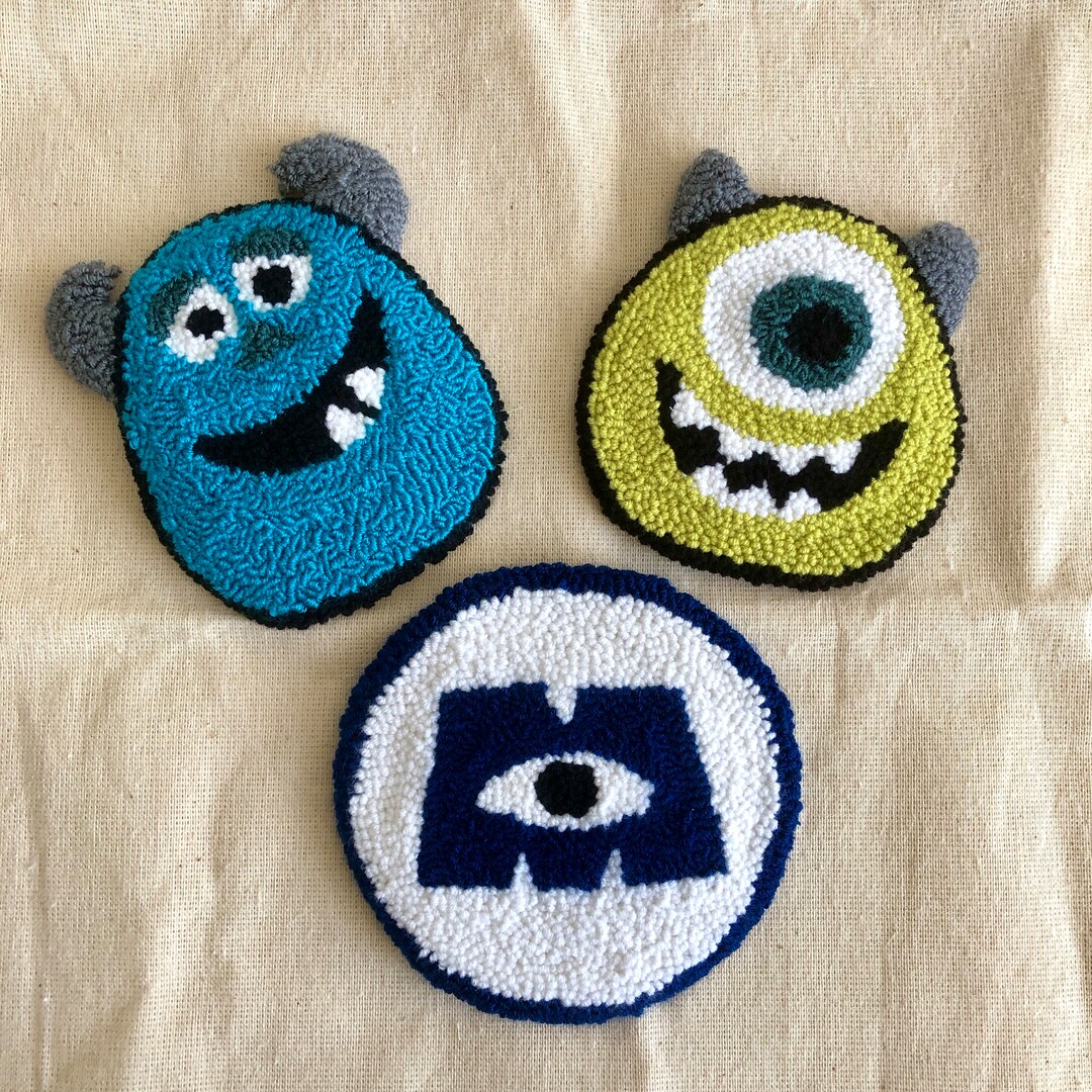 Monsters Inc. Characters Punch Needle Coasters Handcrafted - Etsy