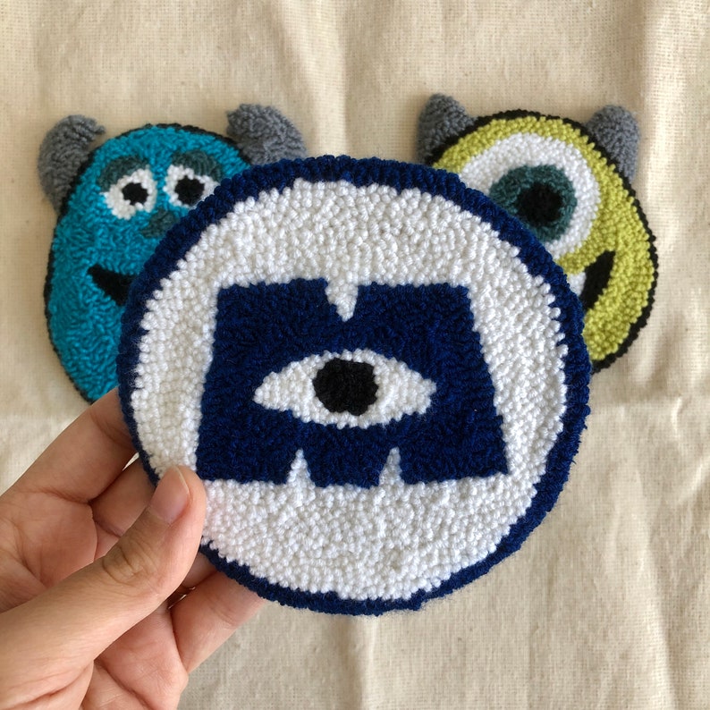Monsters Inc. Characters Punch Needle Coasters Handcrafted - Etsy