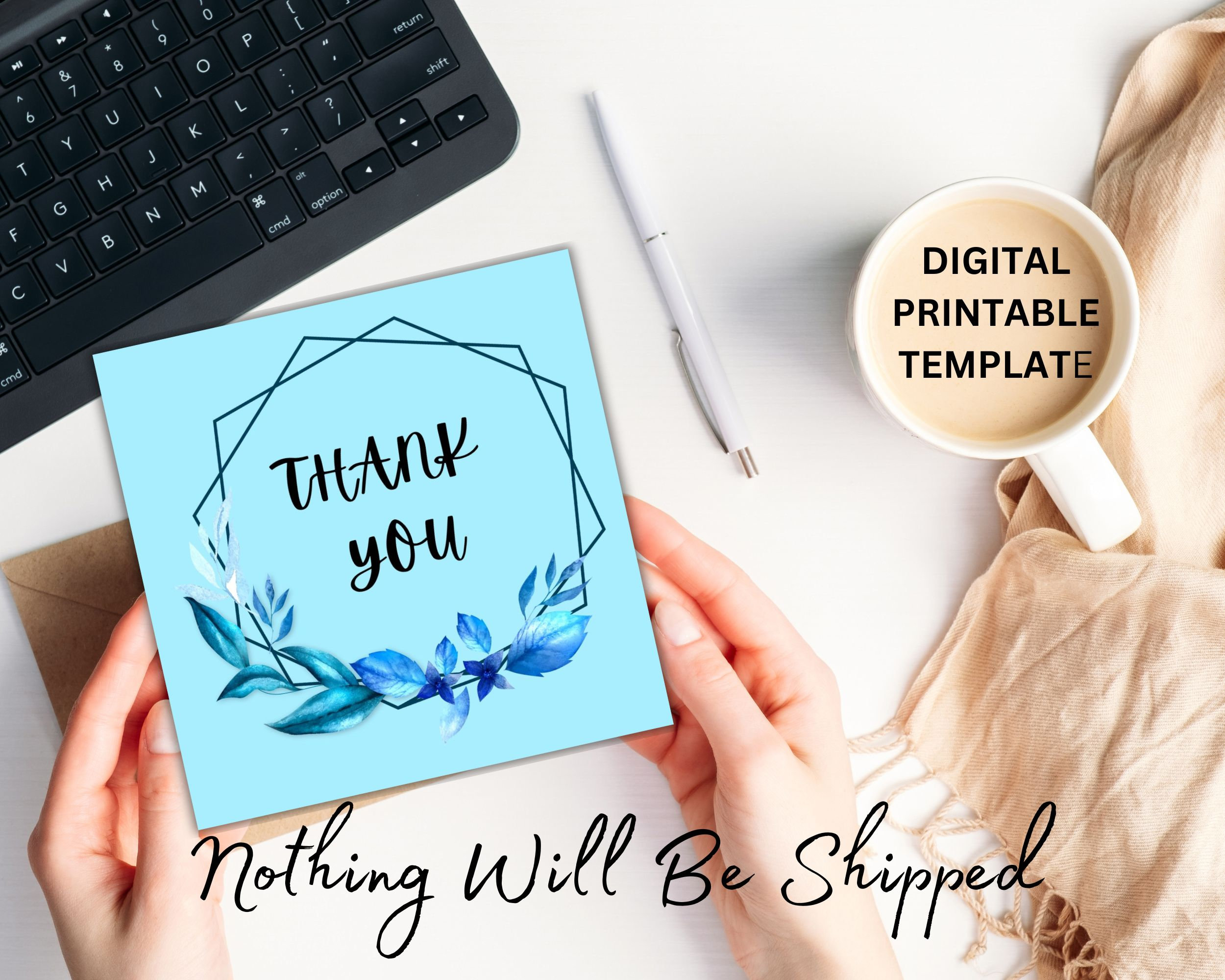 Thank You Card Template, Thank You Greeting Card Template, Thank You ...