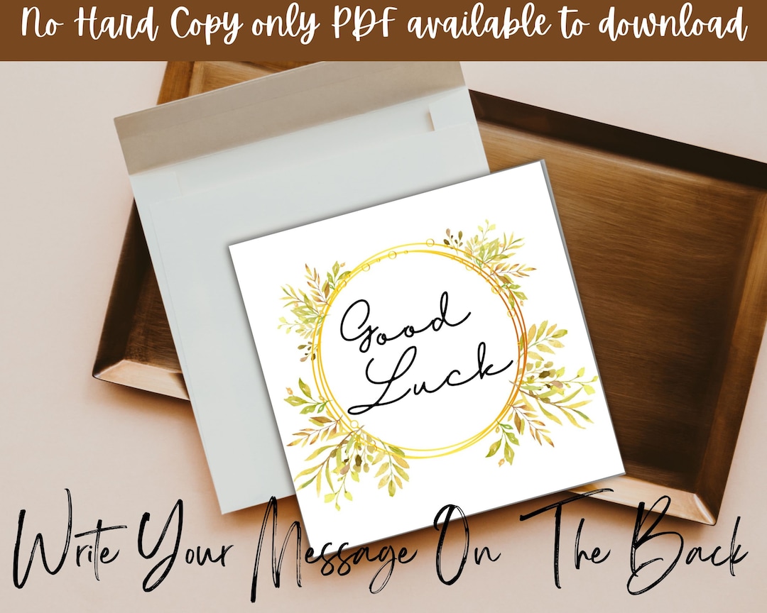Good Luck Card Template Good Luck Greeting Card Template - Etsy