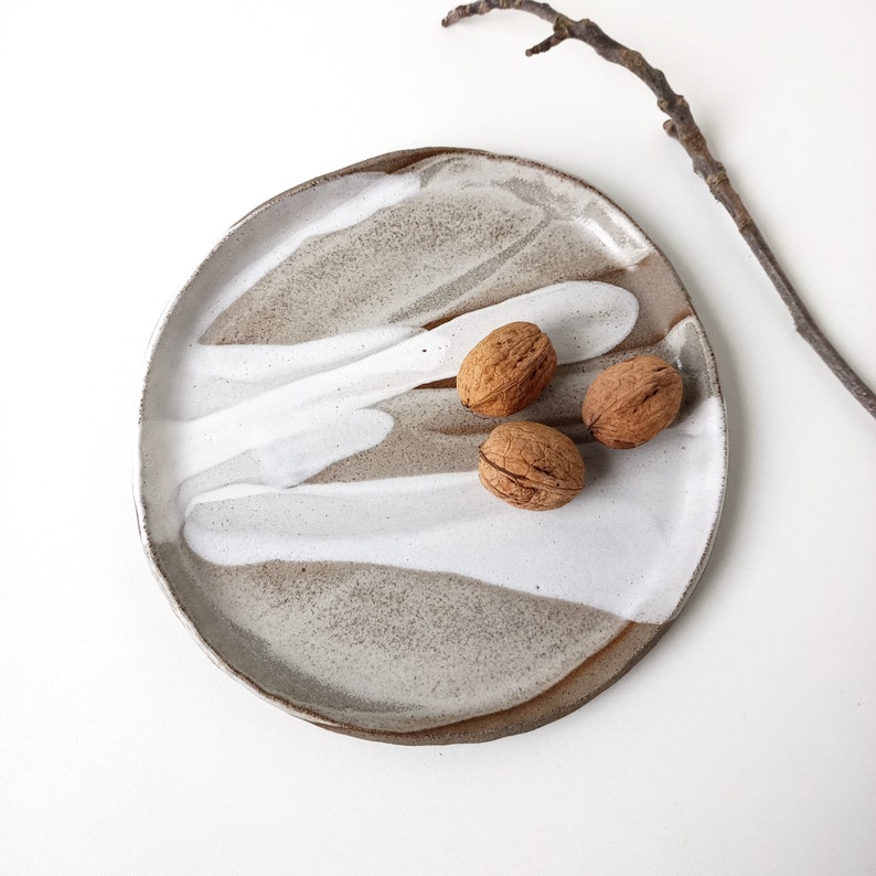 Stoneware Plate / 22 Cm / Ceramic Plate / Unique Plate / Art Plate ...