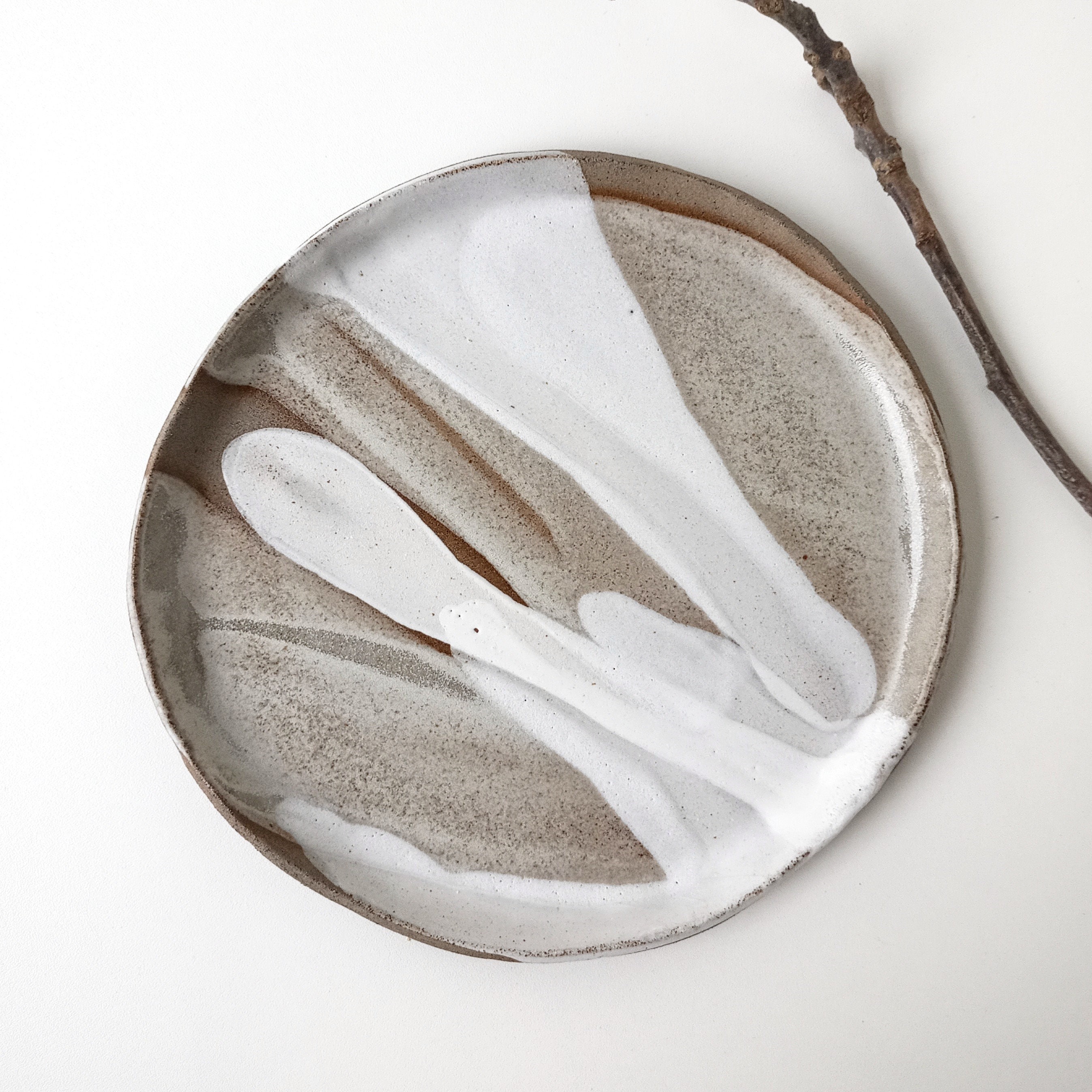 Stoneware Plate / 22 Cm / Ceramic Plate / Unique Plate / Art Plate ...