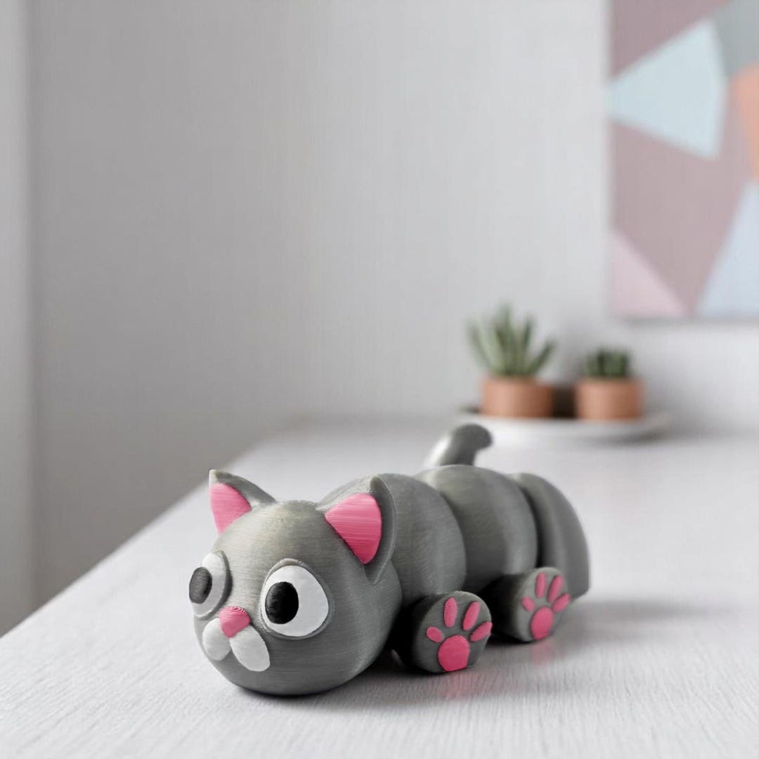 Chubby Lying Cat STL | Cute Fat Cat 3D Print File | Adorable Sleeping ...