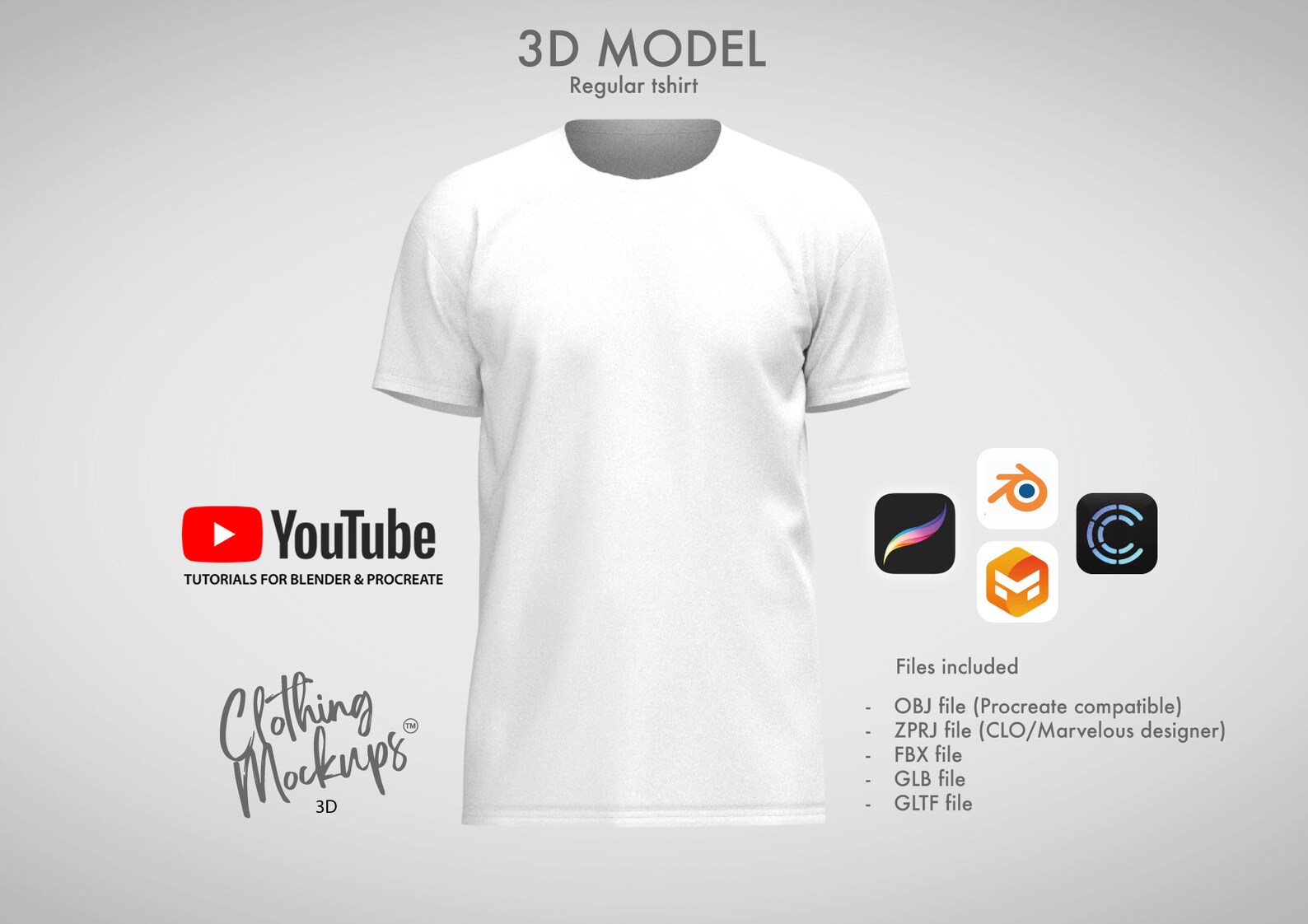 3D T-shirt Procreate .obj .fbx Marvelous Designer CLO3D - Etsy
