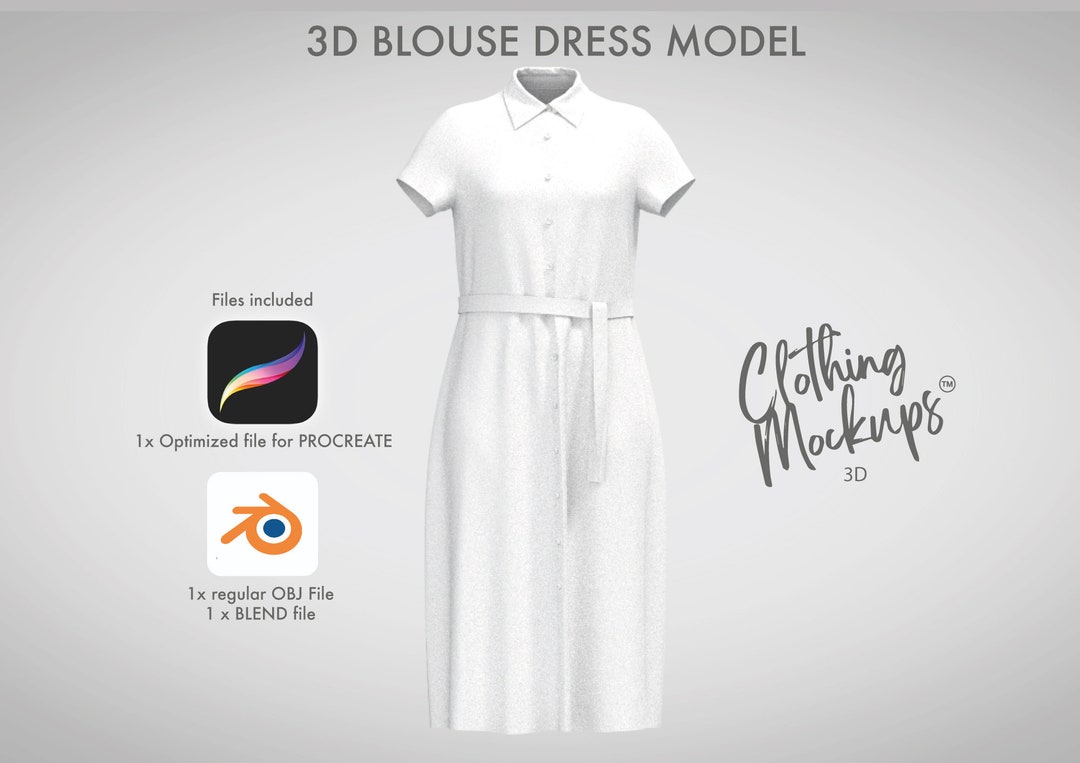 3D Dress Procreate Blender Fashion Design Illustration Apparel ...