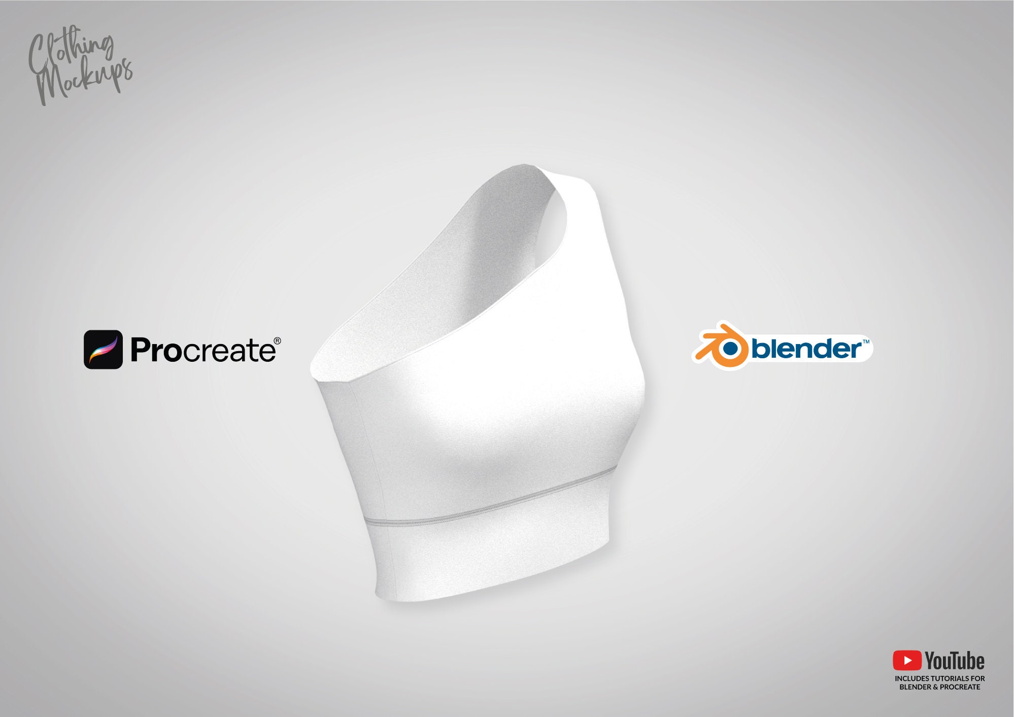 3D Asymmetric Sports Bra Mockup: Procreate & Blender Files - Etsy