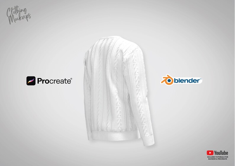 3D Cable Knit Sweater Mockup: Procreate & Blender Template - Etsy
