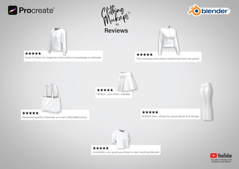 3D Clothing Mockup Full Store Access: Blender, Procreate, Photoshop - Etsy
