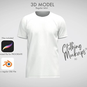 3D T-shirt Blender Procreate Photoshop Mockup Template Build Your Own ...