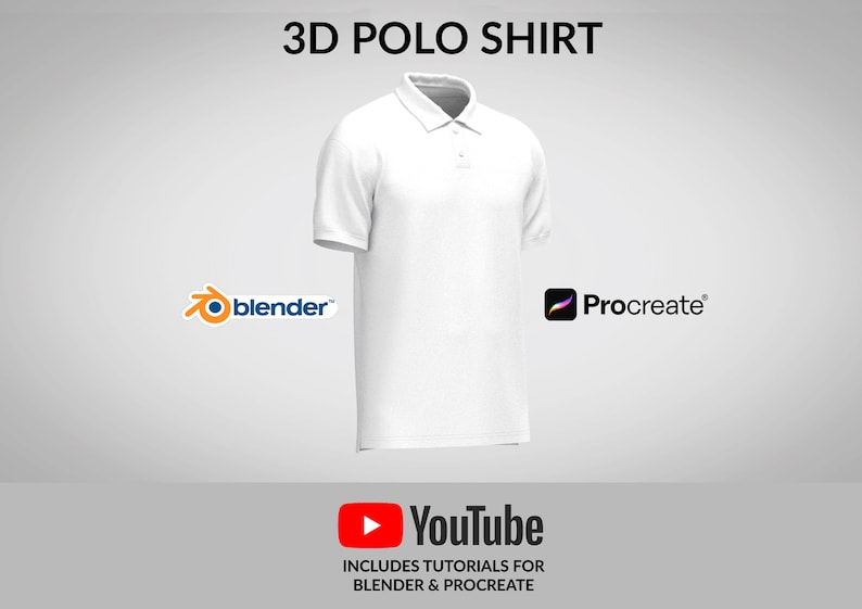 3D Polo Shirt Procreate Blender - Etsy