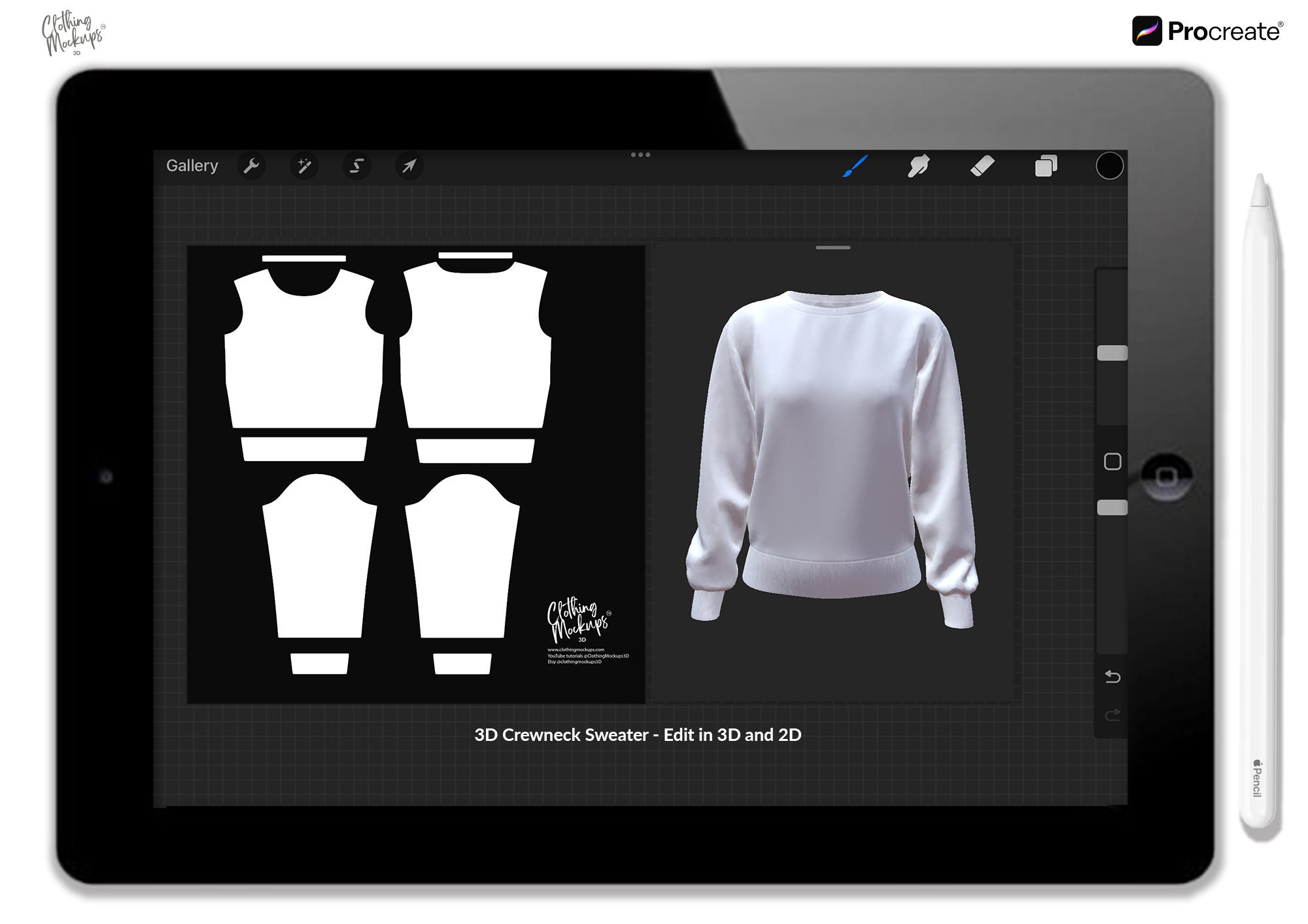 3D ACTIVEWEAR PACK Procreate Fashion Design Mockup Apparel Clothing ...
