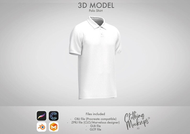 3D Polo Shirt Procreate Blender Marvelous Designer CLO3D - Etsy