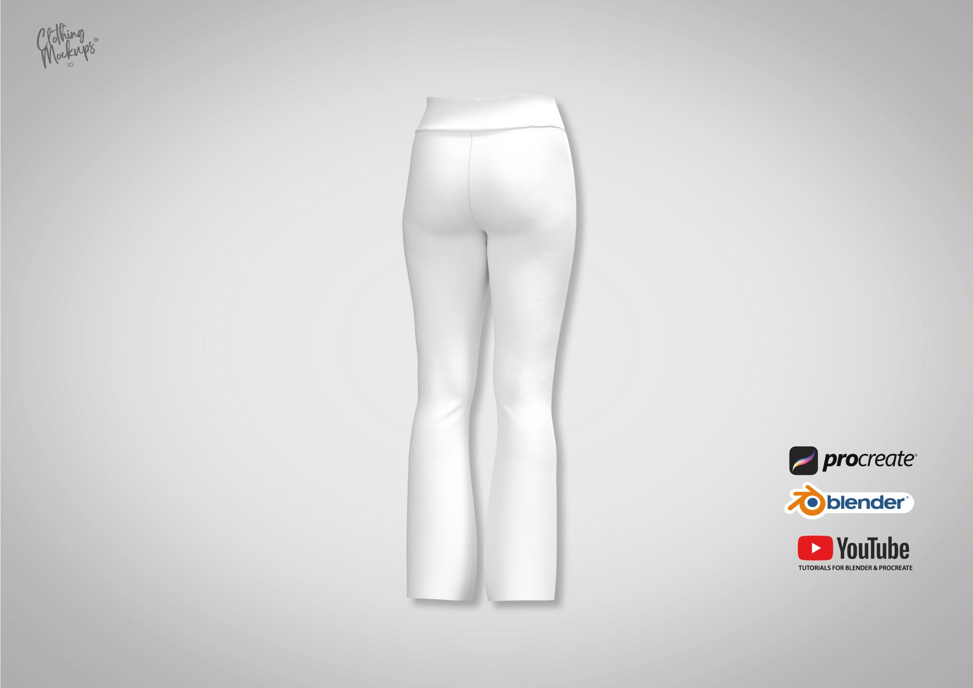 3D Flared Leggings Tights Procreate Blender Canva Photoshop Tutorials ...
