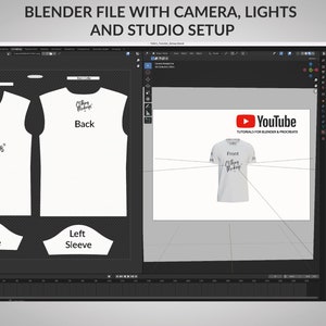 3D T-shirt Blender Procreate Photoshop Mockup Template Build Your Own ...