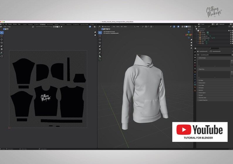 3D Hoodie Mockup Design Blender Procreate Beginner Friendly Tutorial ...