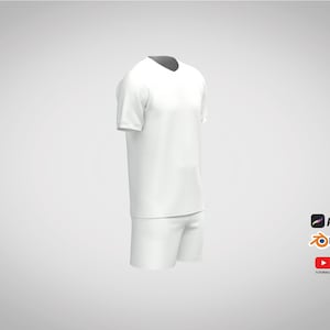 3D Soccer Kit Jersey & Shorts Procreate Blender 3D Football Kit Shorts ...