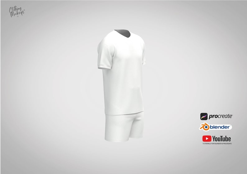 3D Soccer Kit Jersey & Shorts Procreate Blender 3D Football Kit Shorts ...