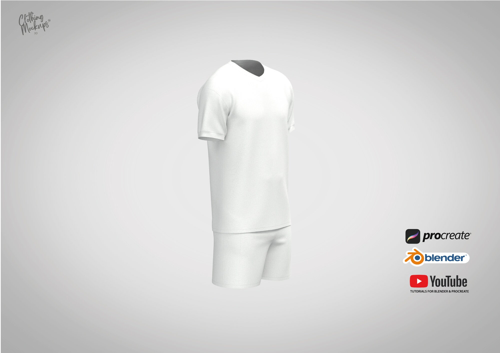 3D Soccer Kit Jersey & Shorts Procreate Blender 3D Football Kit Shorts ...