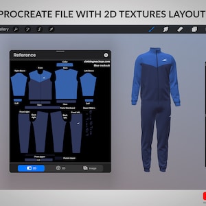 3D Tracksuit - Procreate / Obj / Blender / Marvelous Designer / CLO3D ...