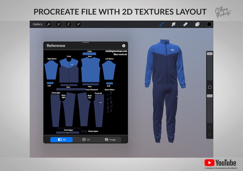 3D Tracksuit Procreate / Obj / Blender / Marvelous Designer - Etsy
