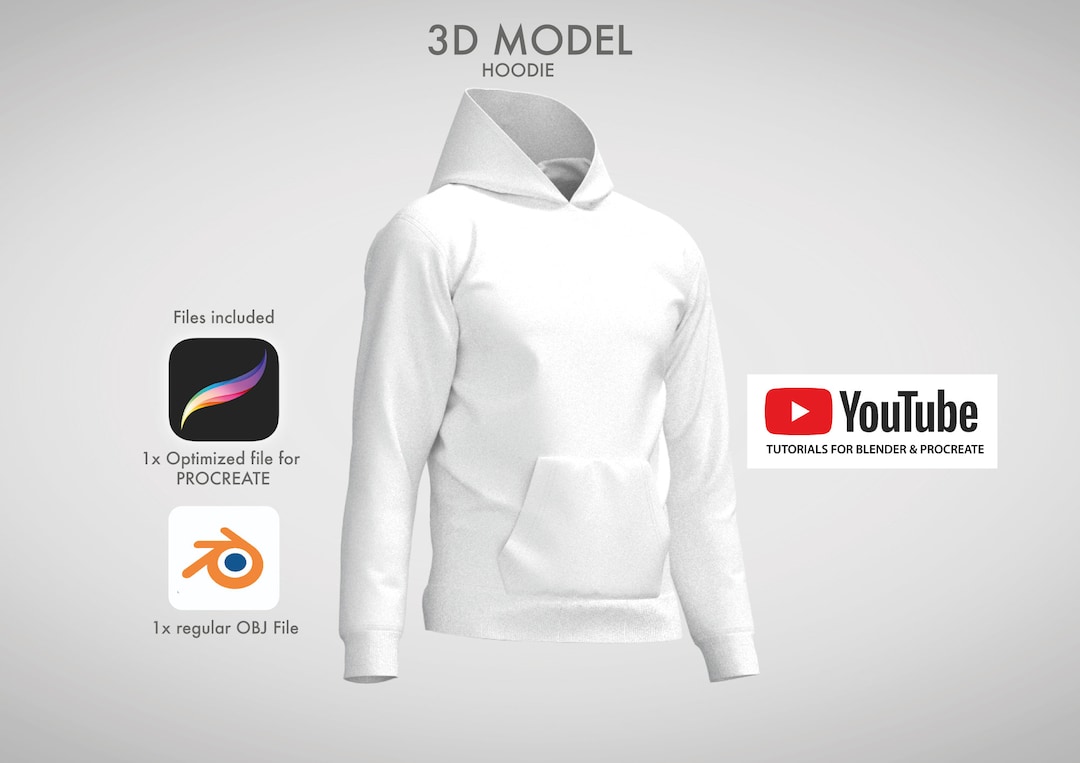 3D Hoodie Mockup Design Blender Procreate Beginner Friendly Tutorial ...